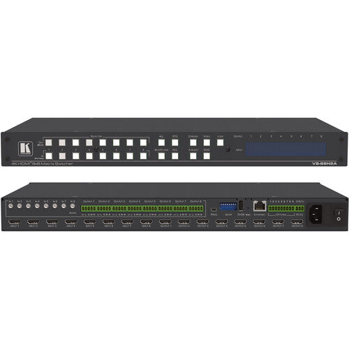 Kramer VS-88H2A 8x8 4K HDR HDCP 2.2 Matrix Switcher with Analog & Digi ...